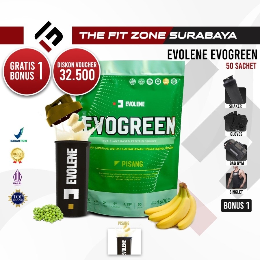 Jual EVOLENE Evogreen 50 Servings (50 Sachet) Supplemen Fitnes Vegan ...