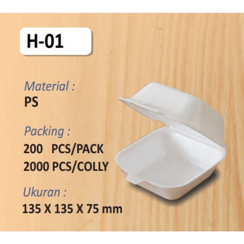 Jual [100pc] Sterofoam H-01 hamburger / sterofom burger / sterofoam ...
