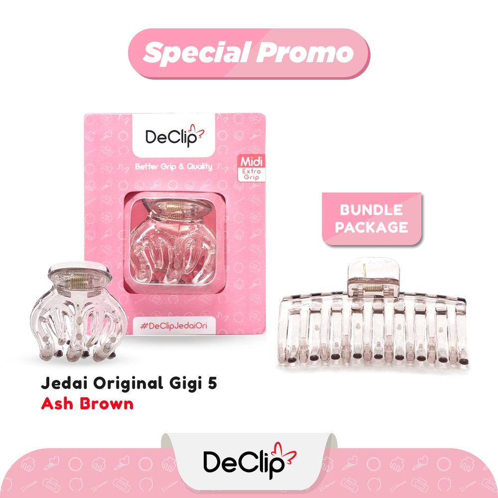 Jual Jedai Bangkok Gigi 5 + Jepit Tabung 9,5cm Declip Original Warna Ash Brown | Shopee Indonesia