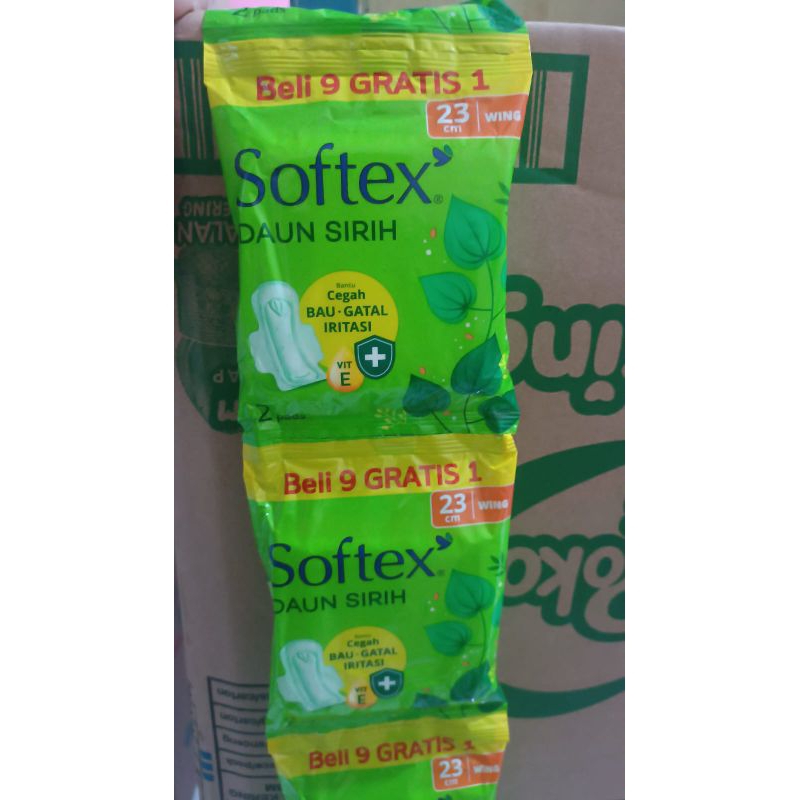 Jual Softex Daun sirih slim wing 23cm pembalut wanita kemasan renceng isi 10 pc | Shopee Indonesia
