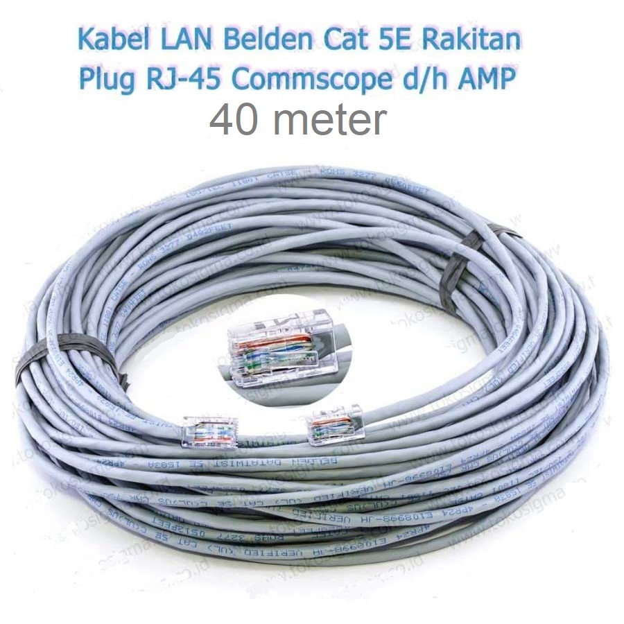 Jual Kabel LAN Belden UTP CAT-5E cat5e 40 Meter Rakitan JEK RJ45 RJ-45 ...