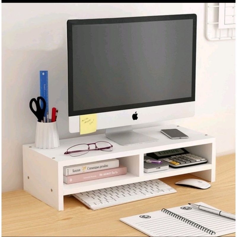 Jual stand monitor kayu aestethic taktakan monitor holder | Shopee ...