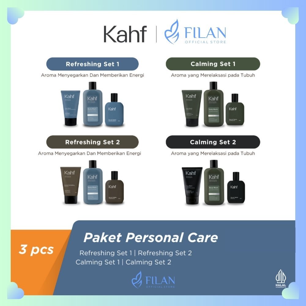 Jual KAHF Paket Personal Care Isi 3pcs - (Face Wash | Body Wash | EDT) | Shopee Indonesia
