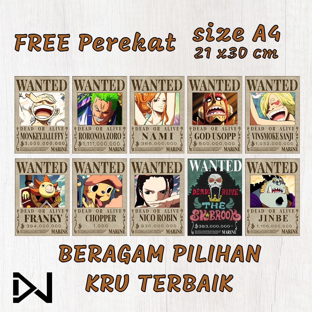 Jual POSTER BOUNTY ONE PIECE KRU-KRU PILIHAN | DELUSIONWALL | POSTER ...