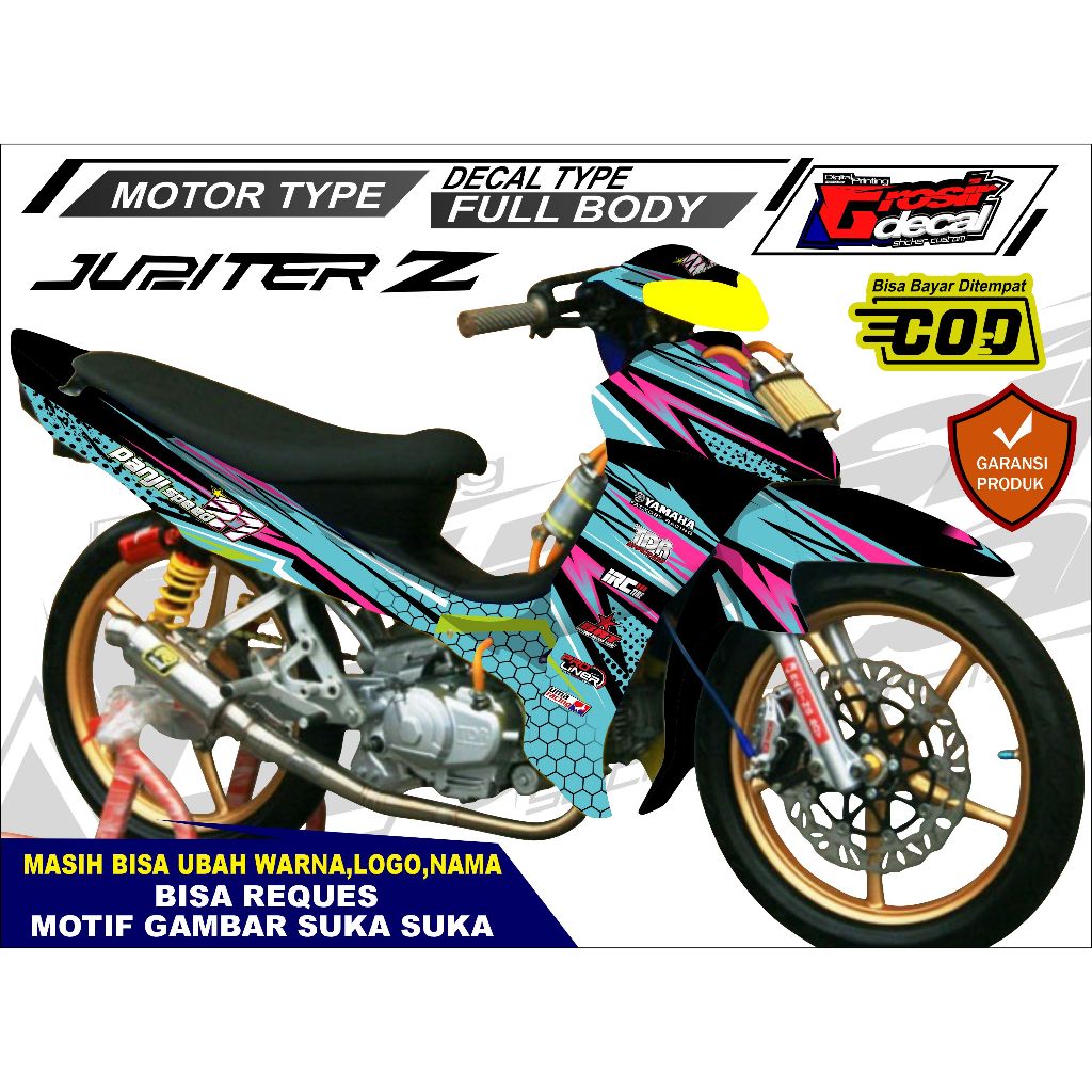 Jual Sticker Striping Jupiter Z Keren Full Body Fullblok Free Custom ...
