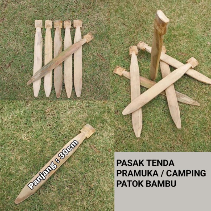 Jual Pasak Tenda Camping / Pramuka patok Tenda Bambu 30 cm / pasak ...