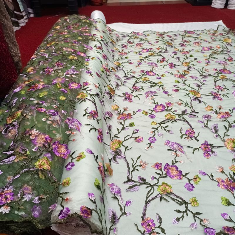 Jual (COD) Kain Tulle Garden Motif Embrodery | New Desain | Kain ...