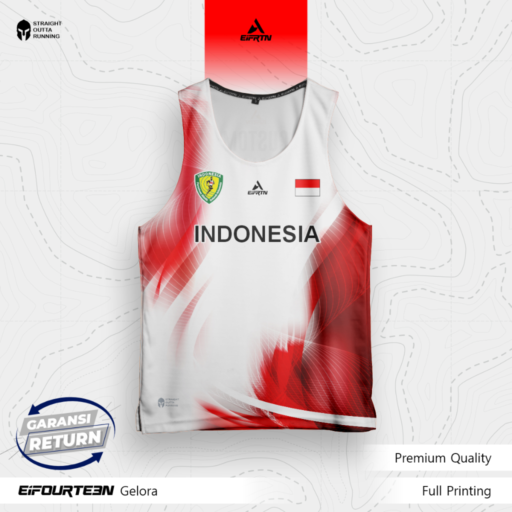 Jual EiFRTN Siglet Lekbong Jersey Sport Running Lari Timnas Atlet ...