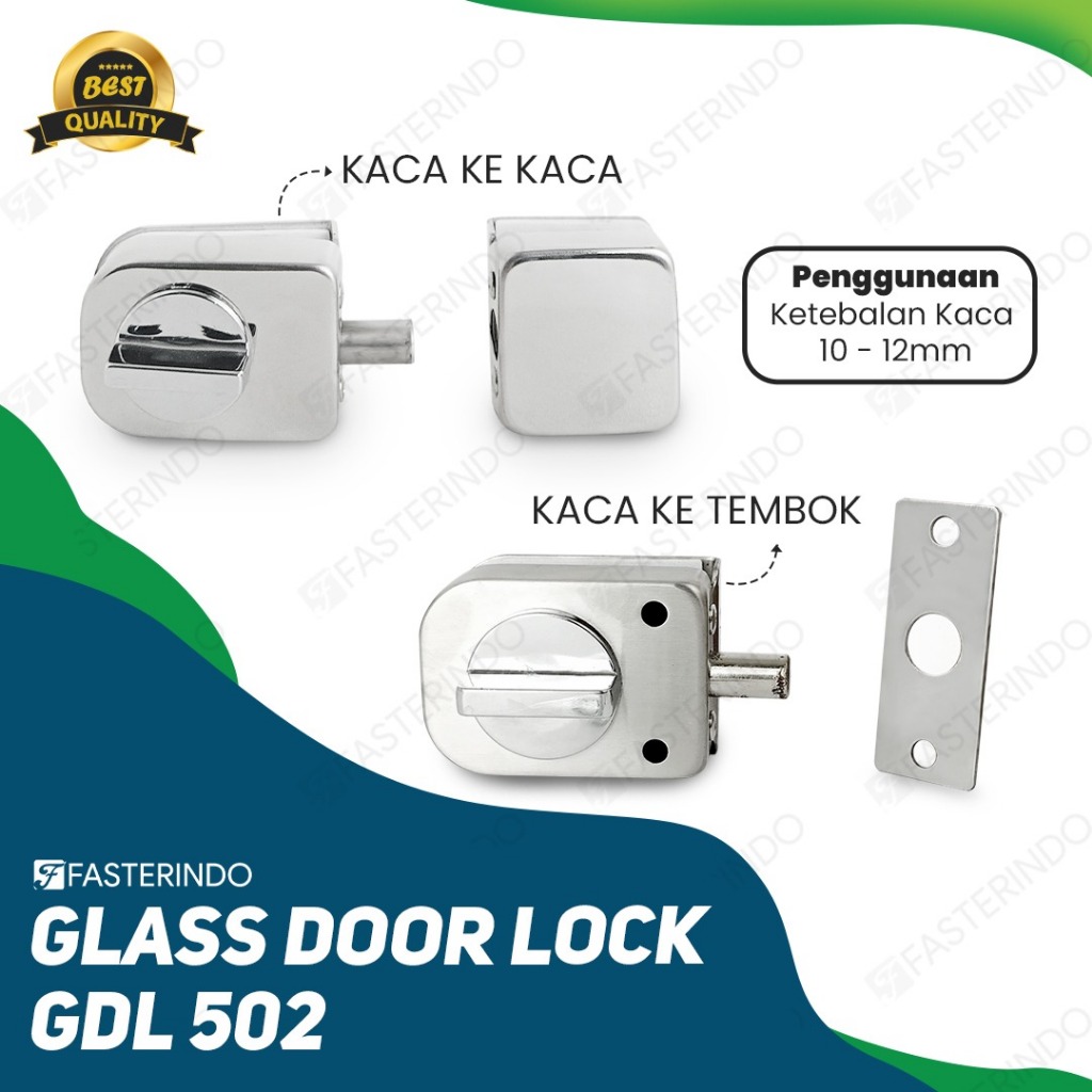 Jual Glass Door Lock / GDL 502 / Kunci Kaca ke Tembok / Kunci Kaca ke Kaca | Shopee Indonesia