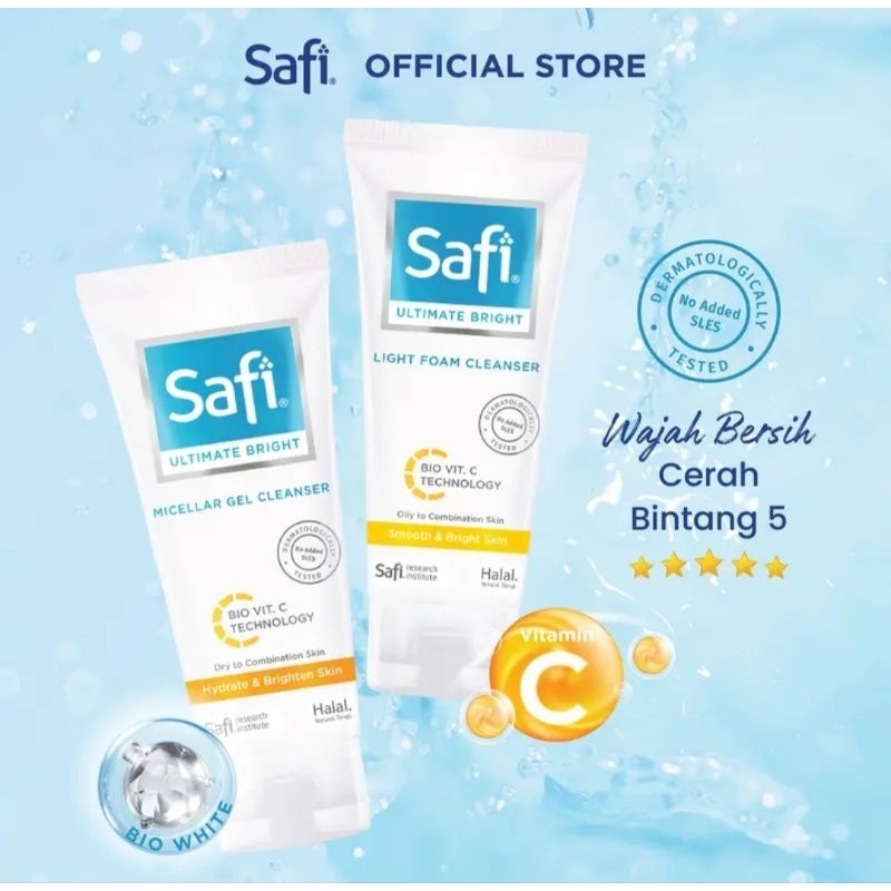 Jual SABUN MUKA SAFI ULTIMATE BRIGHT 100G || LIGHT FOAM CLEANSER 100G || MICELLAR GEL CLEANSER ...