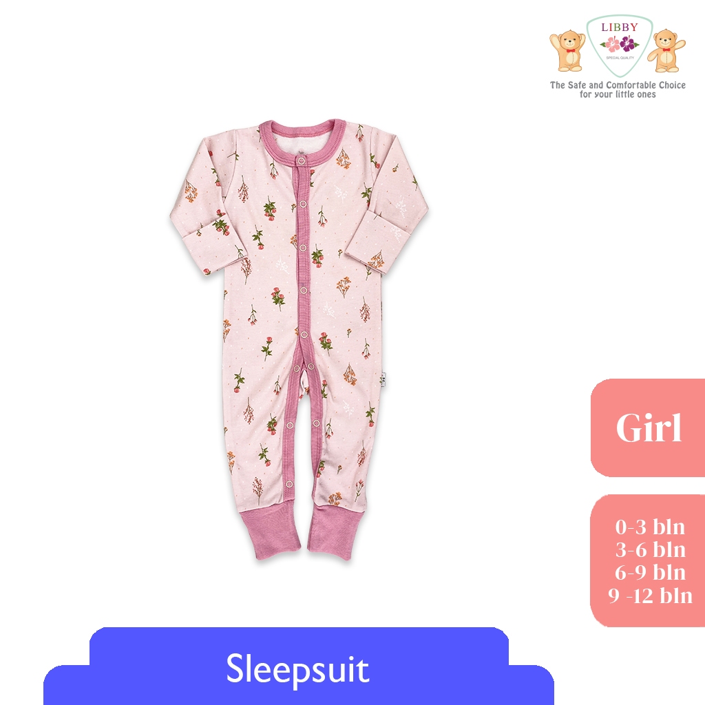 Jual LIBBY Premium Baju Tidur Bayi Sleepsuit Bodysuit Romper Motif Girl ...