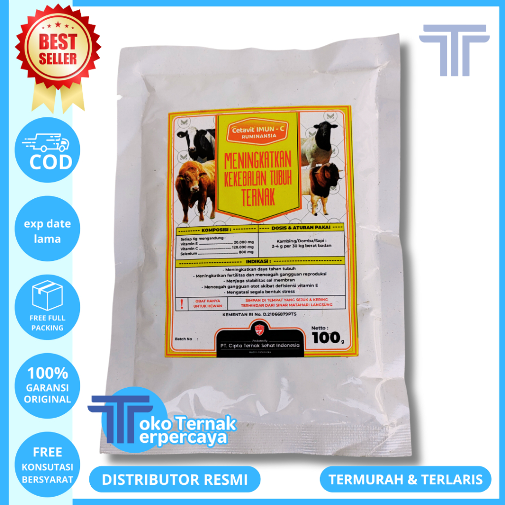 Jual CETAVIT IMUN C RUMINANSIA 100 GRAM - Vitamin Sapi Kambing Domba ...