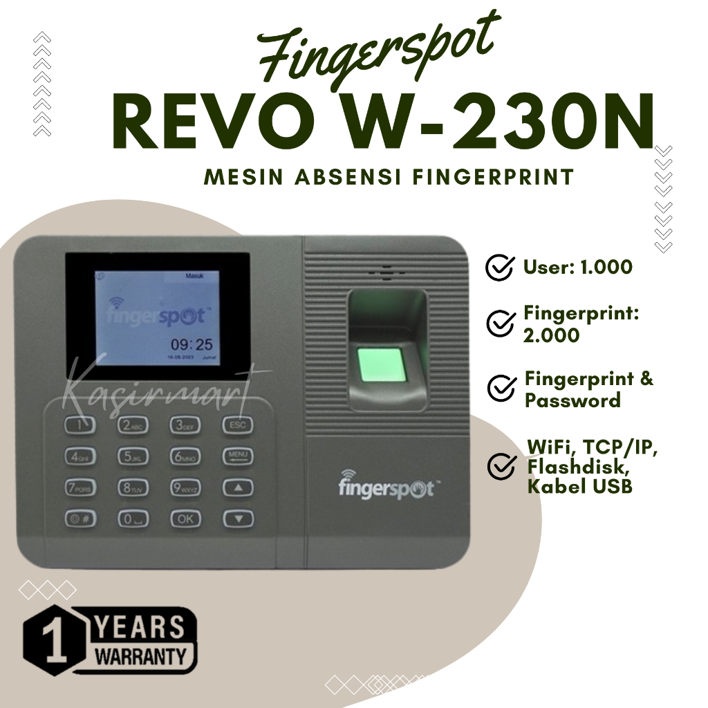 Jual Mesin Absensi Fingerspot Revo W 230 N Mesin Absensi Fingerprint ...