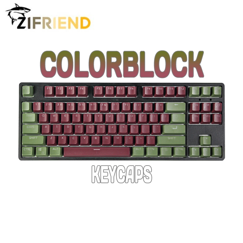 Jual ZIFRIEND Two Colors 87 Keys OEM Profile ABS Keycaps Set Mechanical Keyboard Keycaps ...
