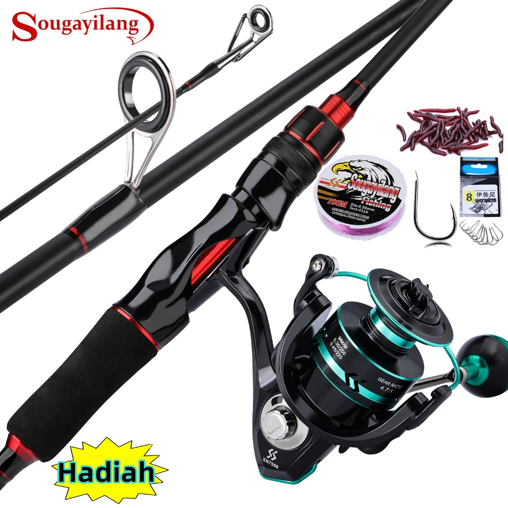 Jual Sougayilang Joran Pancing Set 1.8/2.1m Joran Dan 2000-7000 Full Metal Reel Pancing Joran ...