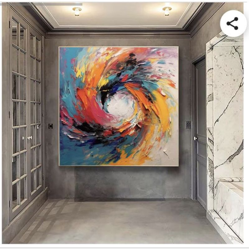 Jual Lukisan Abstrak Full Color Modern art Estetik | Shopee Indonesia