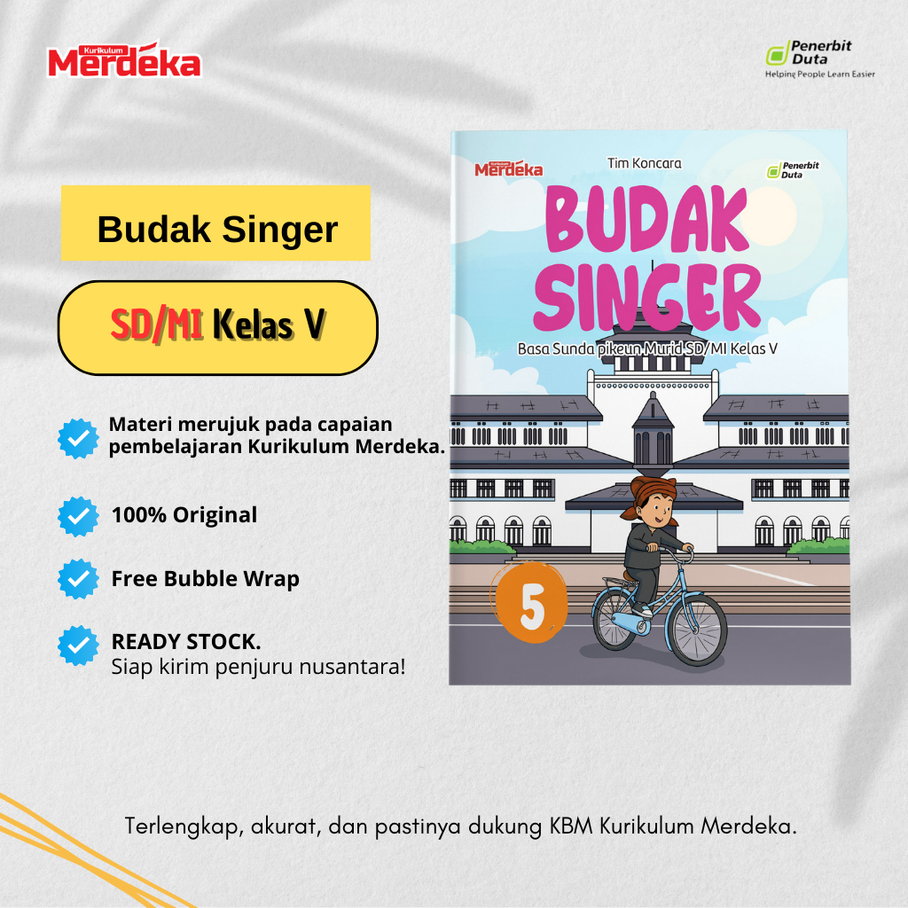Jual Budak Singer: Basa Sunda Pikeun Murid SD/MI Kelas V | Shopee Indonesia
