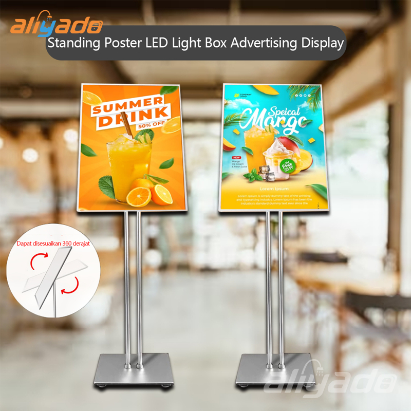 Jual ️Ready&Aman ️Standing Poster Slim Light Box LED Display A2 LED ...