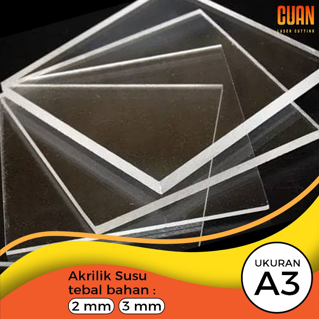 Jual Akrilik bening lembaran Ukuran A3 - 2mm, 3mm | Shopee Indonesia