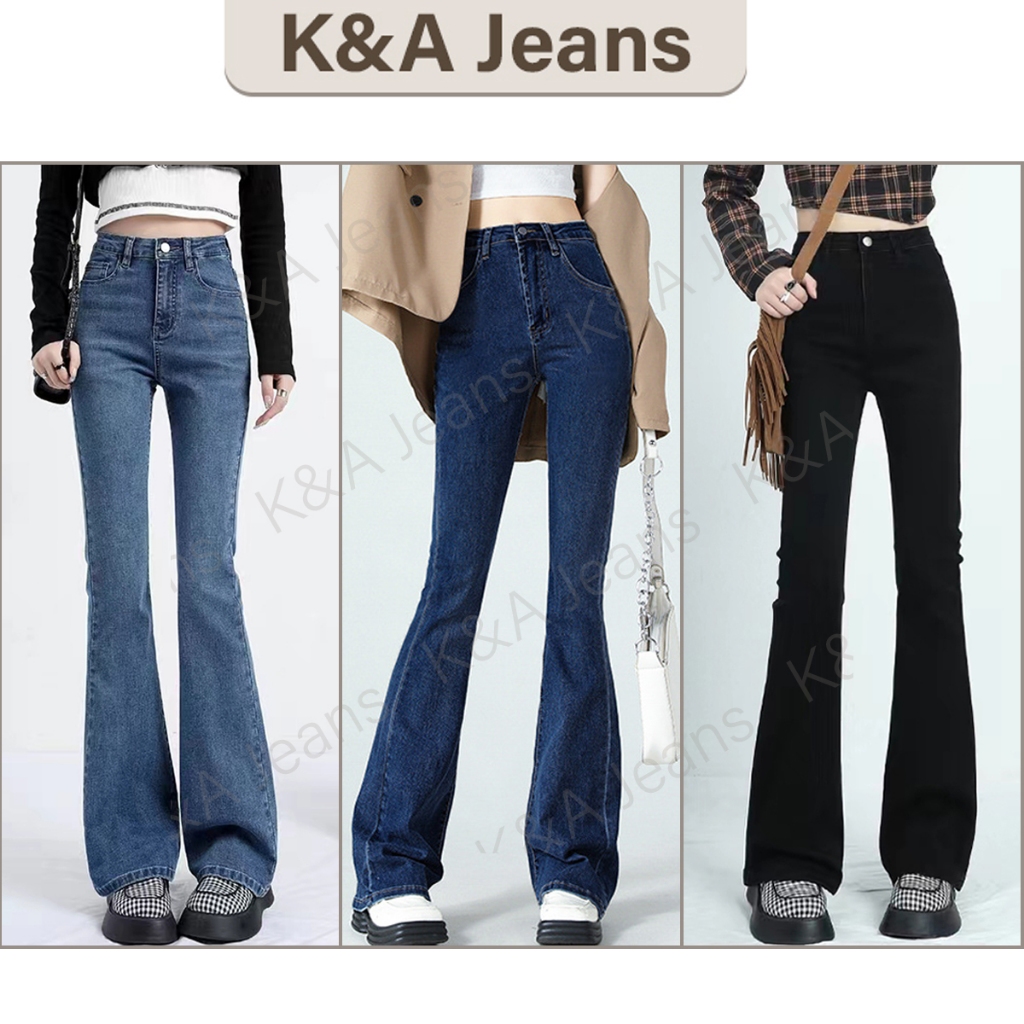 Jual [K&A Jeans]S-XXL Cutbray Jeans Wanita Celana Jeans Cutbray Flare ...