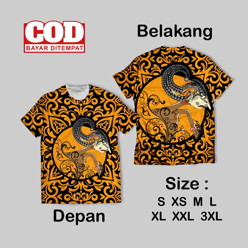Jual Kaos FullPrint Wayang Kulit Indonesia | Kaos AOP Wayang Kulit ...