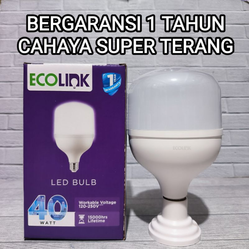 Jual Lampu Ecolink LED Bulb 40W 40 watt E27 6500K Cahaya Putih Cool Daylight SNI Bergaransi 1 ...