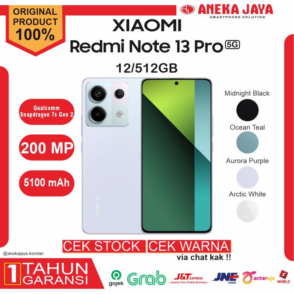 Jual Xiaomi Redmi Note 13 Pro 5G Masih segel asli pabrik garansi resmi ...