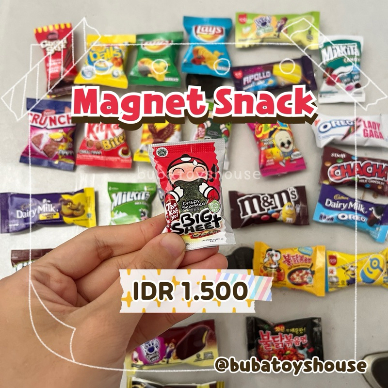 Jual Magnet Kulkas Gambar Snack Makanan Mini Lucu Es Krim Indomie Unik ...