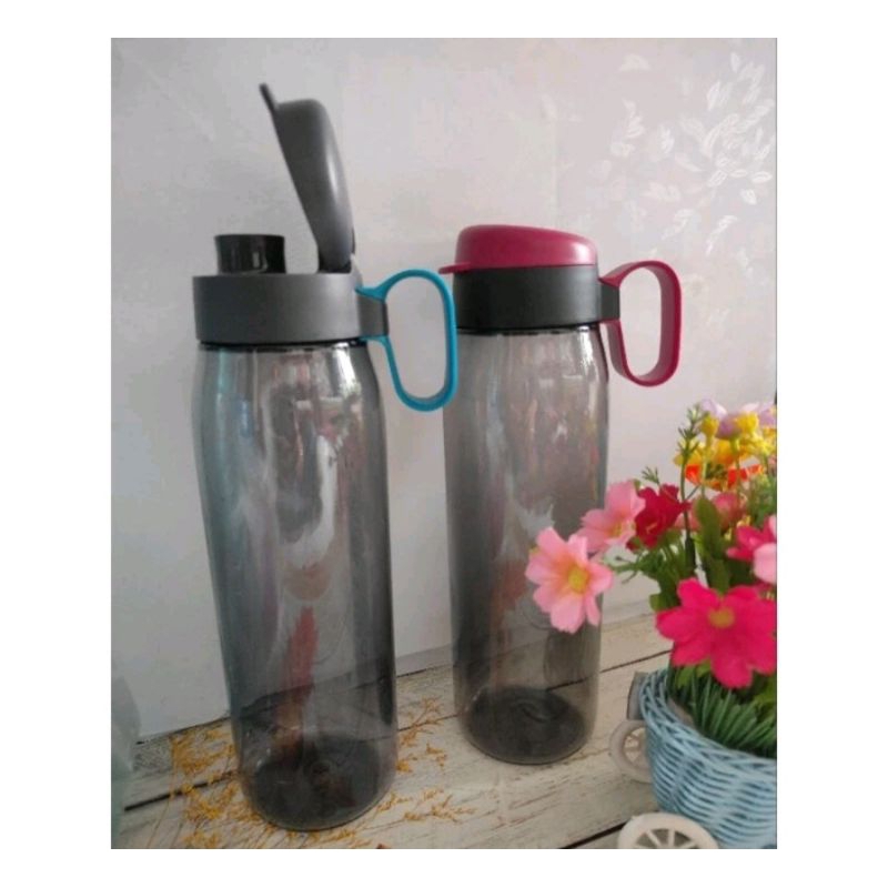 Jual Promo Botol minum kristal h2go tupperware hitam 750 ml with handle ...