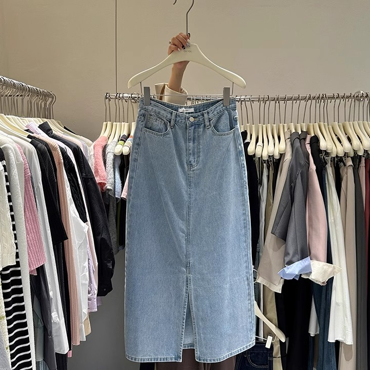 Jual Rok jeans 7 8 wanita Rok korean style Rok jeans panjang Rok jeans ...