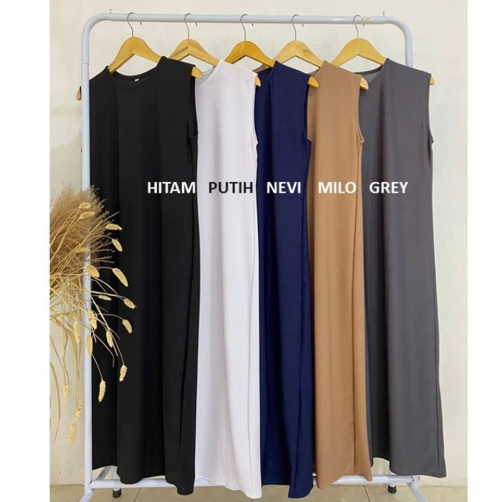 Jual INNER DRESS SPAN POLOS TANPA LENGAN BAHAN SCUBA PREMIUM TEBAL ...