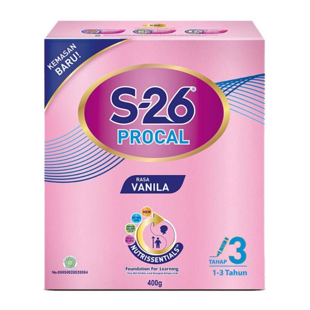Jual SUSU S-26 PROCAL BOX RASA VANILA 400 GRAM TAHAP 3 USIA 1-3 TAHUN ...