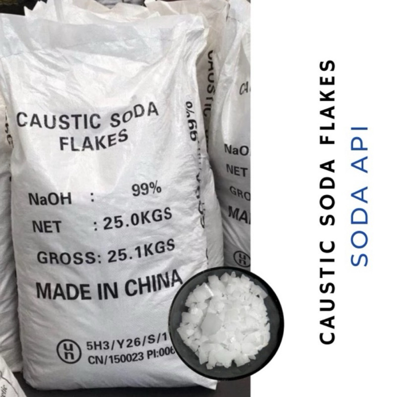 Jual Soda Api Caustic Soda Flakes NaOH Sodium Hidrokside Flakes 25kg ...