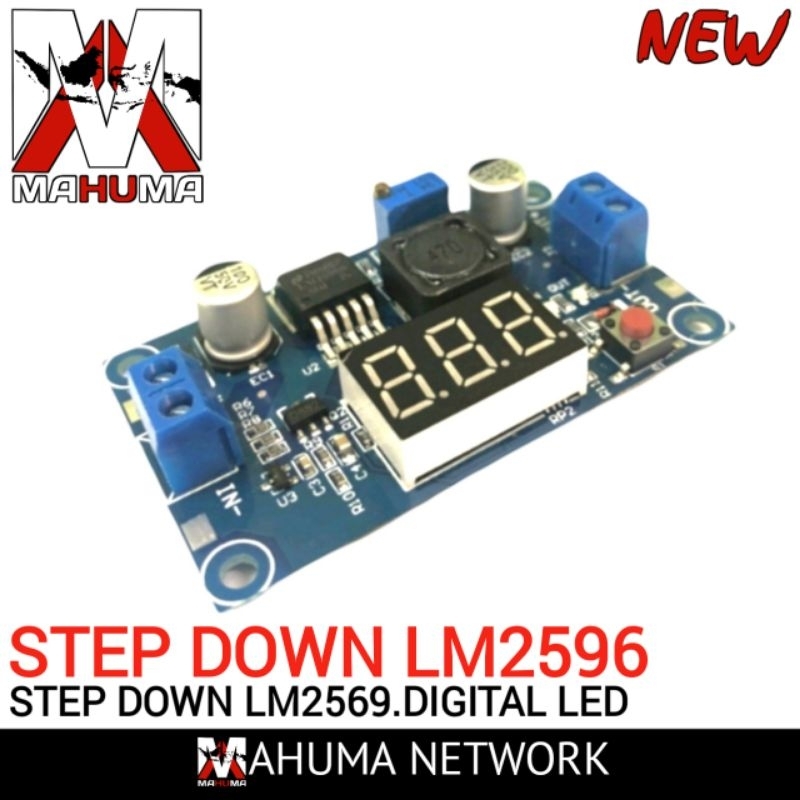 Jual Step Down Power Supply Module Adjustable LM2596 LED DC to DC Modul ...