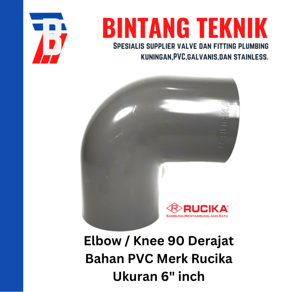Jual Elbow / Knee 6" inch PVC Rucika AW 90 Derajat | Shopee Indonesia