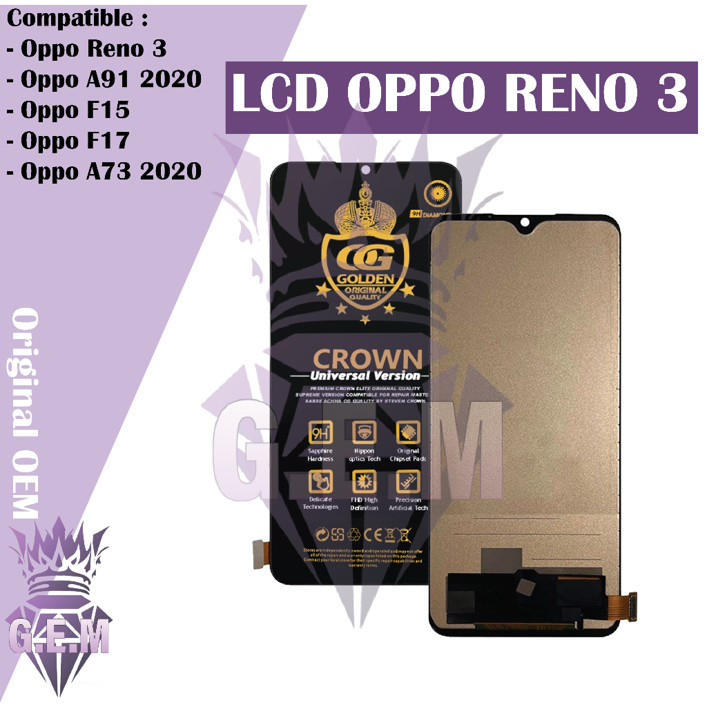 Jual LCD OPPO RENO 3 - OPPO A91 2020 / F15 / F17 / A73 2020 TOUCHSCREEN ...
