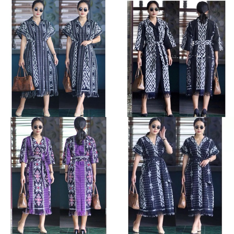 Jual Dress Tenun Troso Ayunda // Tunik Tenun Troso // Dress Pesta Natal kondangan Baju Tenun ...