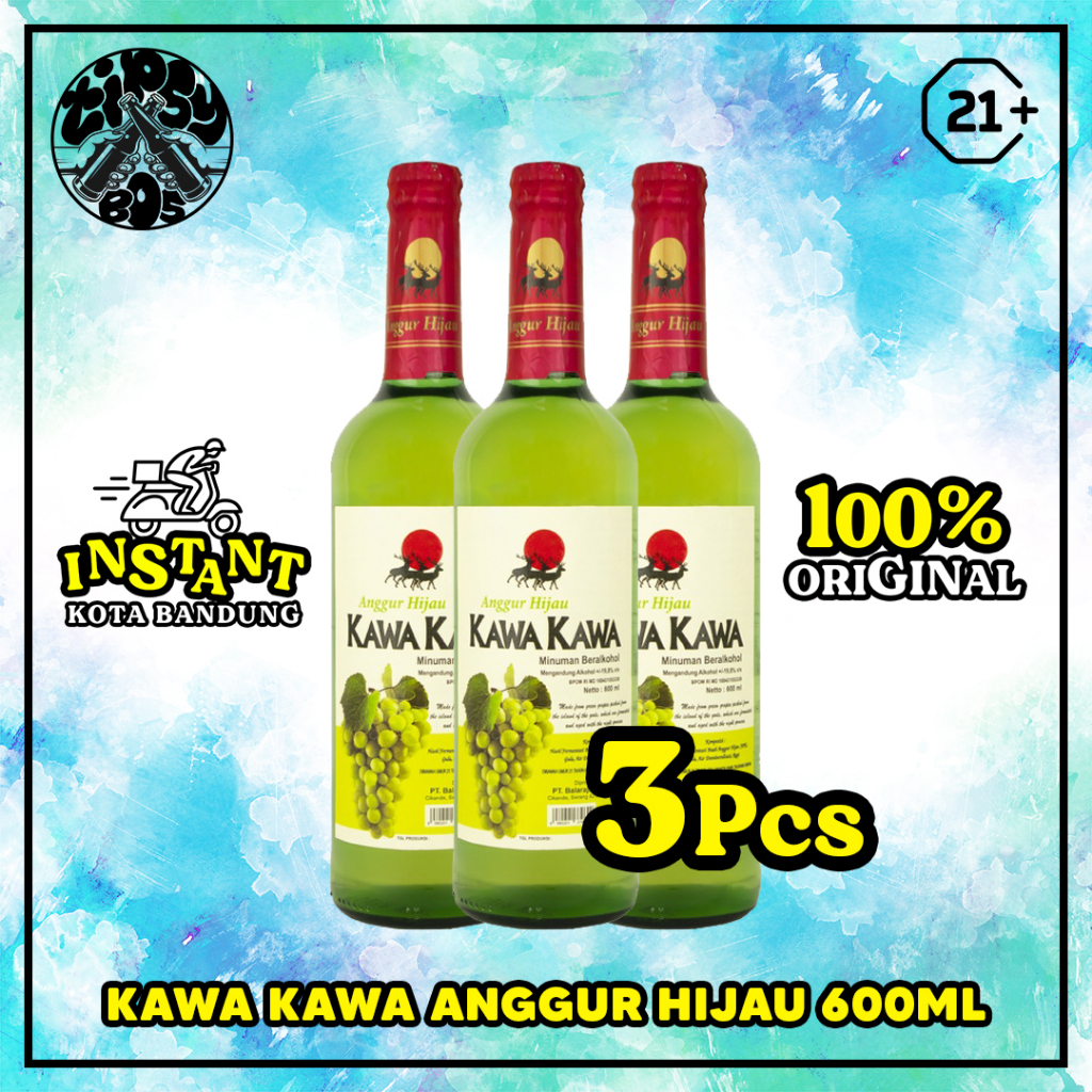 Jual Kawa Kawa Anggur Hijau 600ml X 3 Botol - Tipsybos | Shopee Indonesia