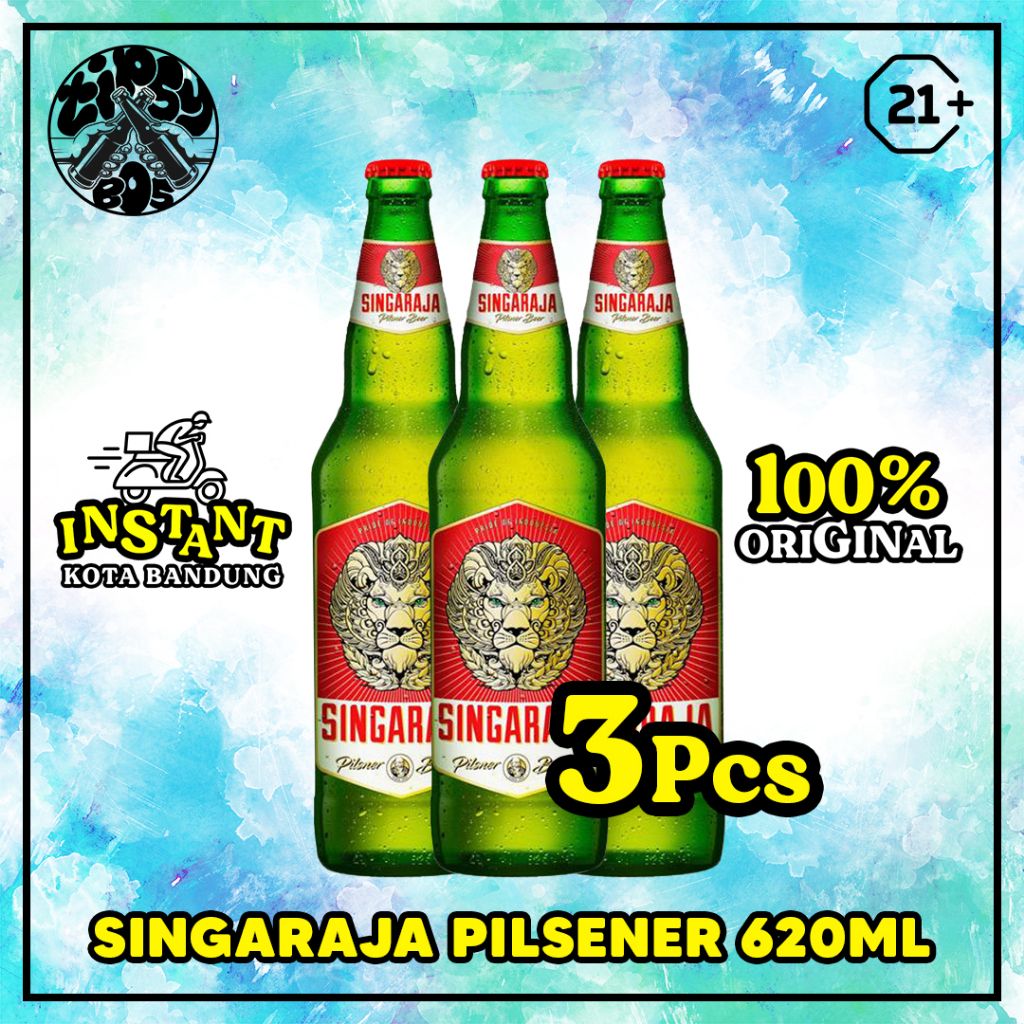 Jual Singaraja Beer Pilsener Bottle Bir 620ml X 3 Botol - Tipsybos ...