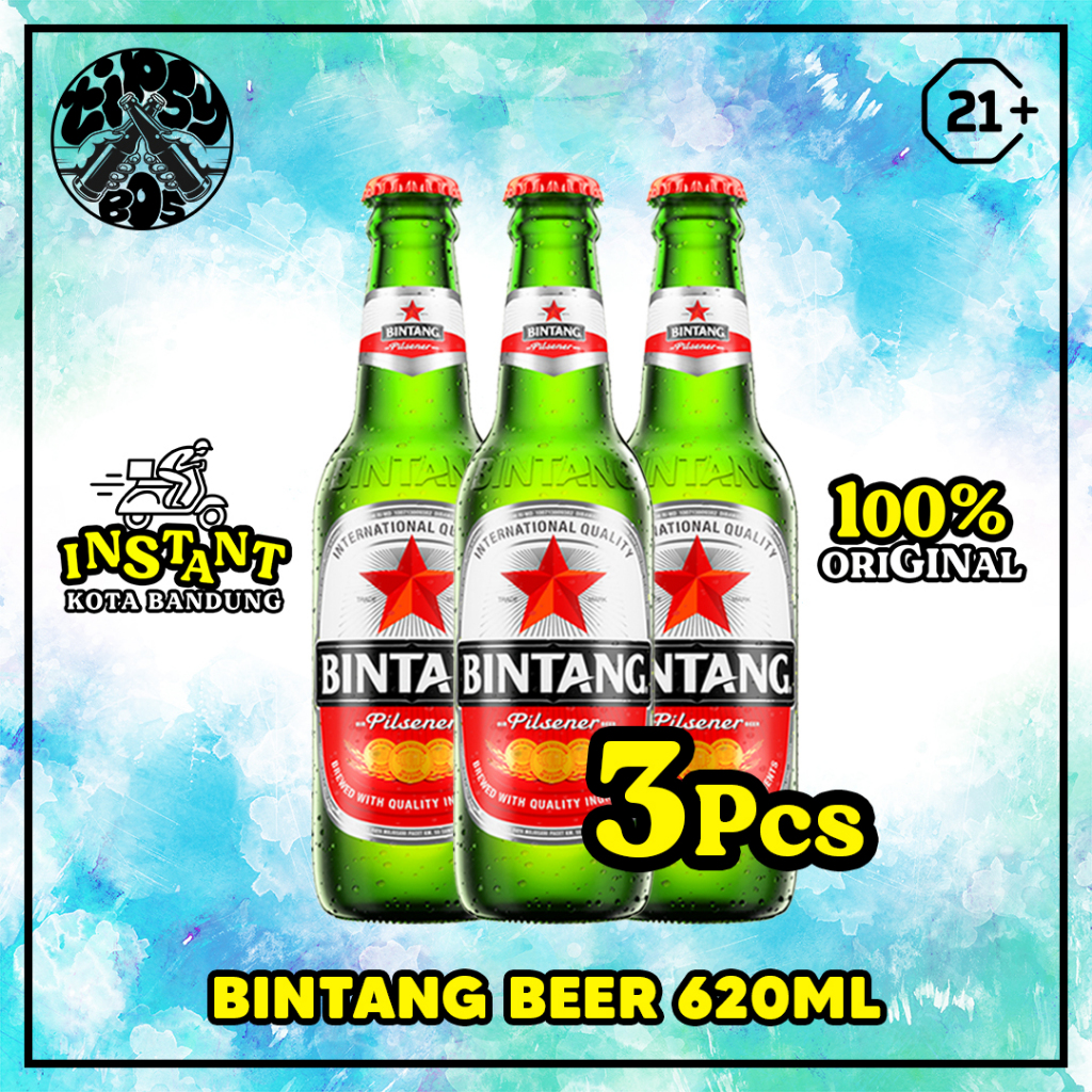 Jual Bintang Beer Pilsener Bottle Bir 620ml X 3 Botol - Tipsybos ...