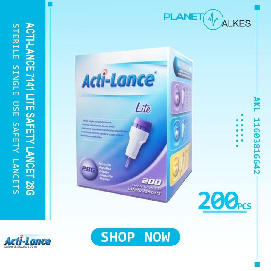Jual Acti-Lance Lite Safety Lancet 28G isi 200 pcs | Shopee Indonesia
