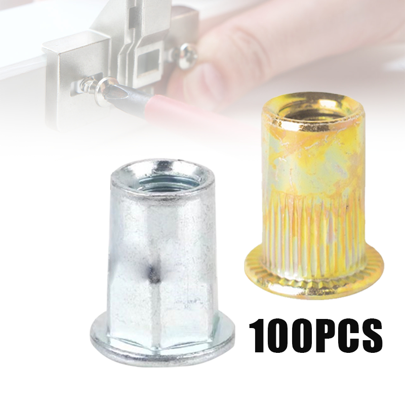 Jual 100PCS M6 Mur Rivet Nut Rivnut Kuning Besi Carbon Steel Nutsert ...