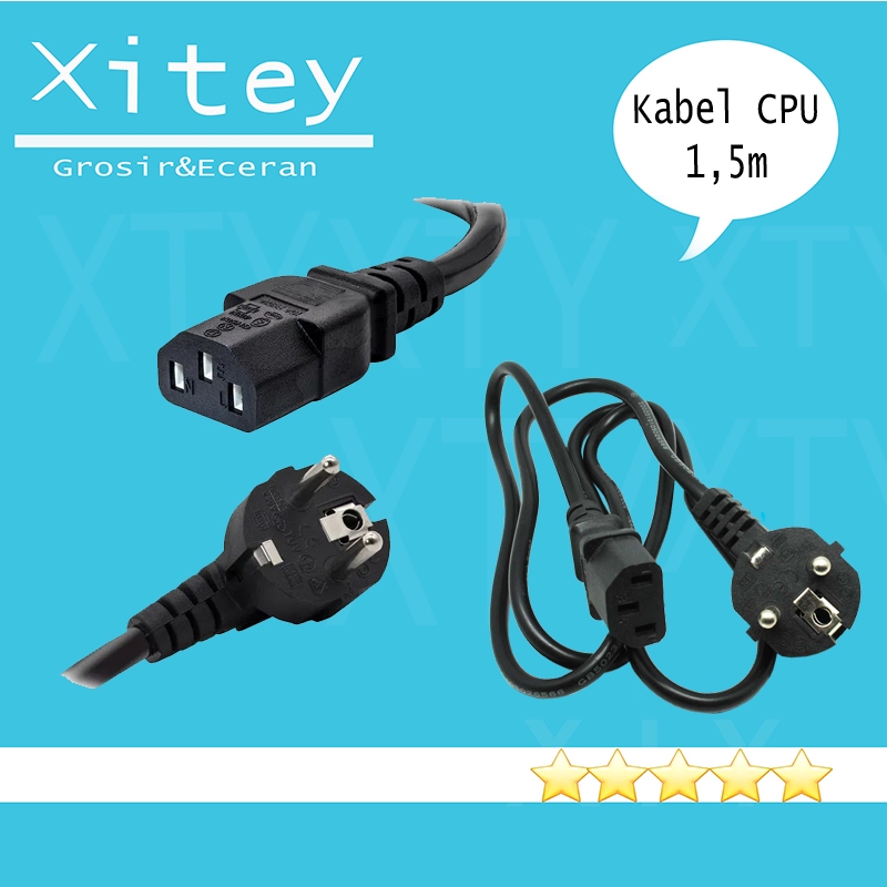 Jual kabel power CPU 1,5m tebal kabel colokan cpu panjang 1, 5 m ...