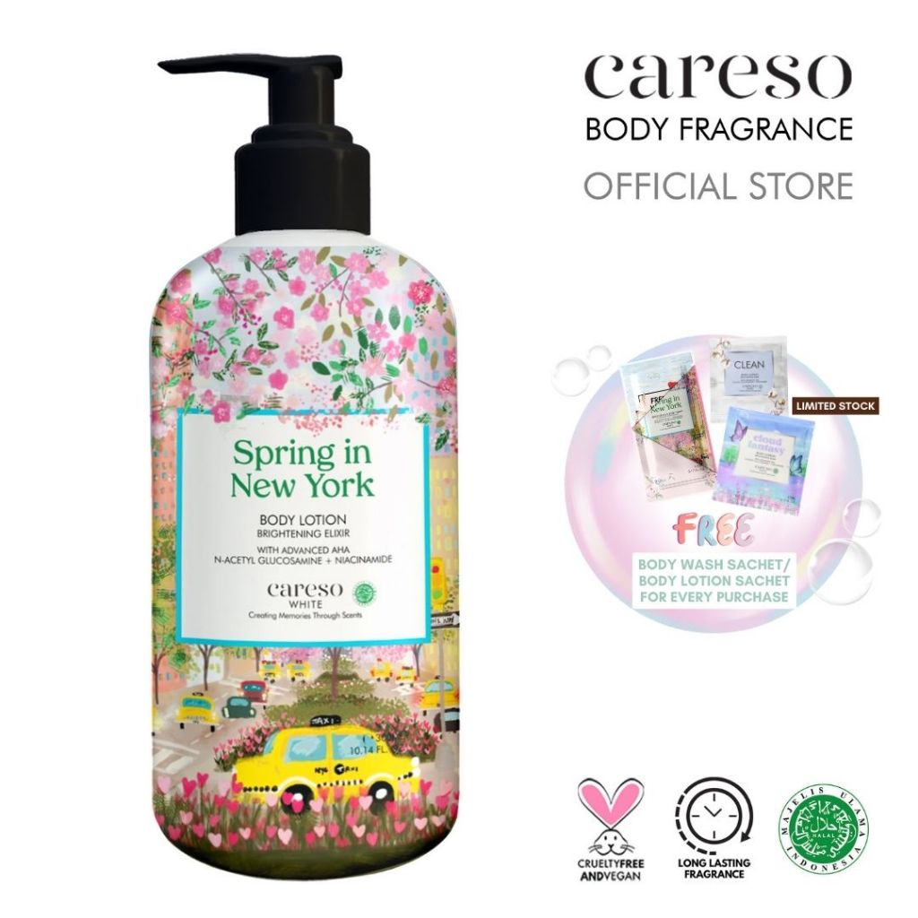 Jual CARESO - Body Lotion - Spring in New York 300ML | Shopee Indonesia