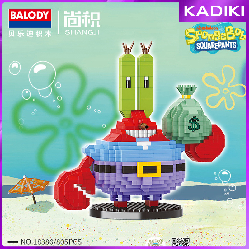 Jual Brick Mr. Krabs SpongeBob SquarePants Block Crab Toys Balok ...