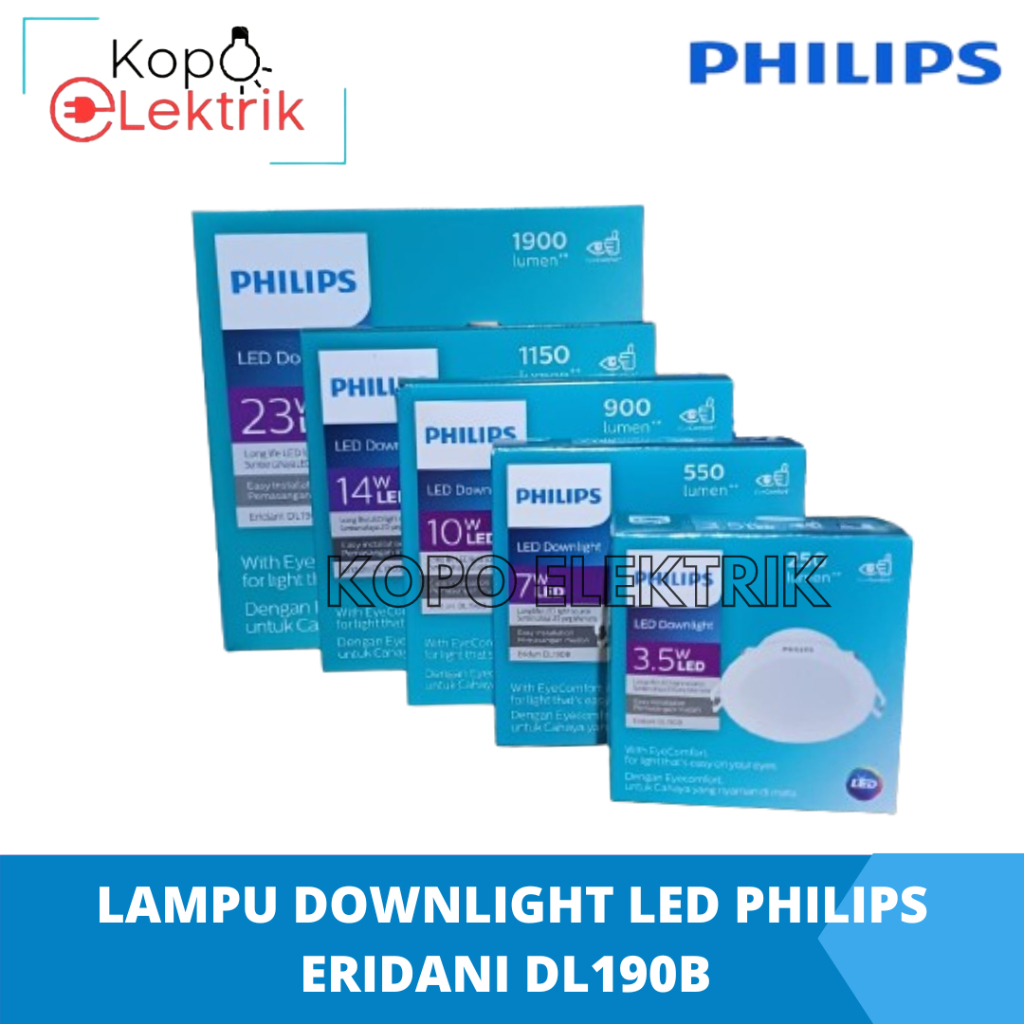 Jual Lampu Downlight Philips Led Eridani DL190B 3.5w 7w 10w 14w 23w ...