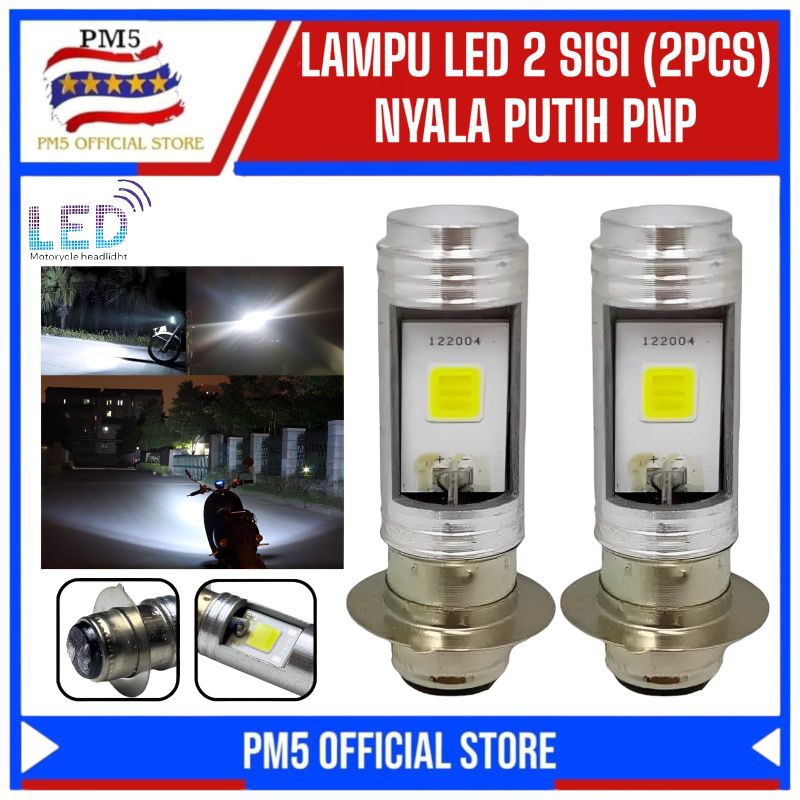 Jual lampu led 2 sisi lampu bohlam depan 2 pcs nyala putih pnp jupiter ...