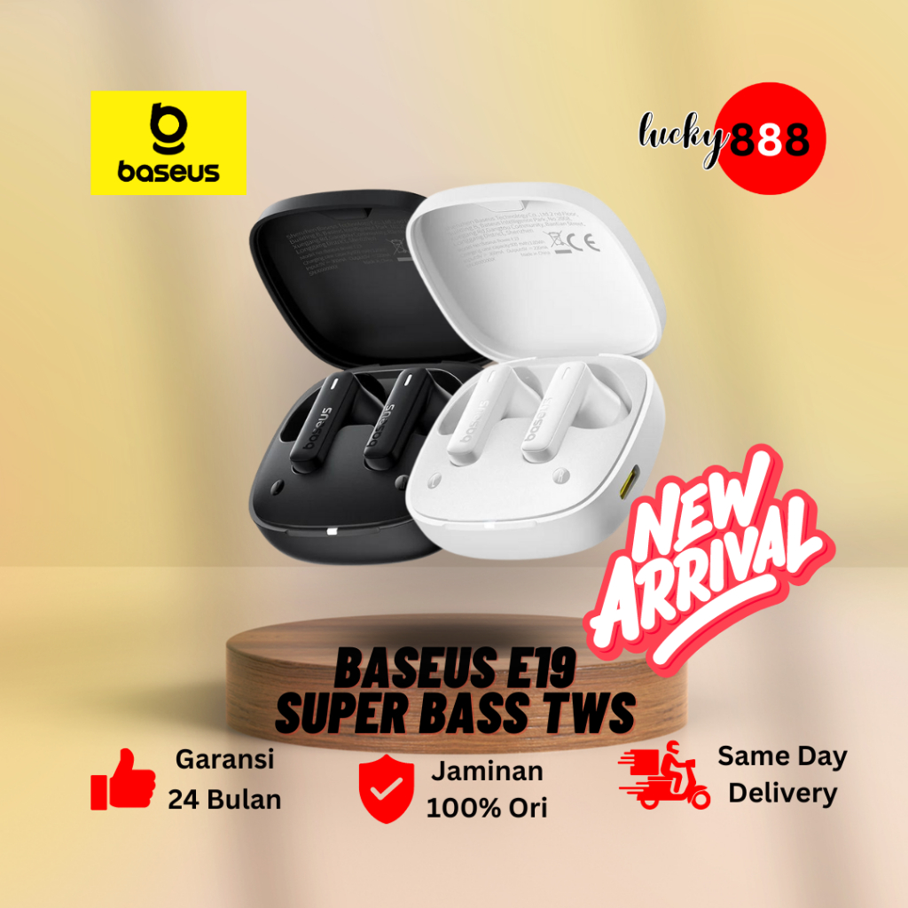 Jual Baseus ENC E19 TWS Super Bass IPX5 ENC True Wireless Earbuds 12mm Dynamic Driver - Cluster ...