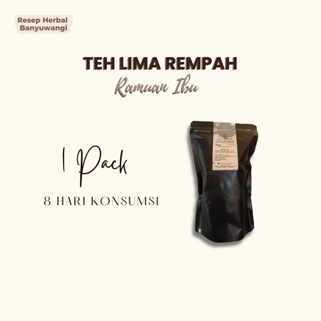 Jual TEH LIMA REMPAH “ RAMUAN IBU” JAHE, KUNYIT, KAYU MANIS, SECANG ...