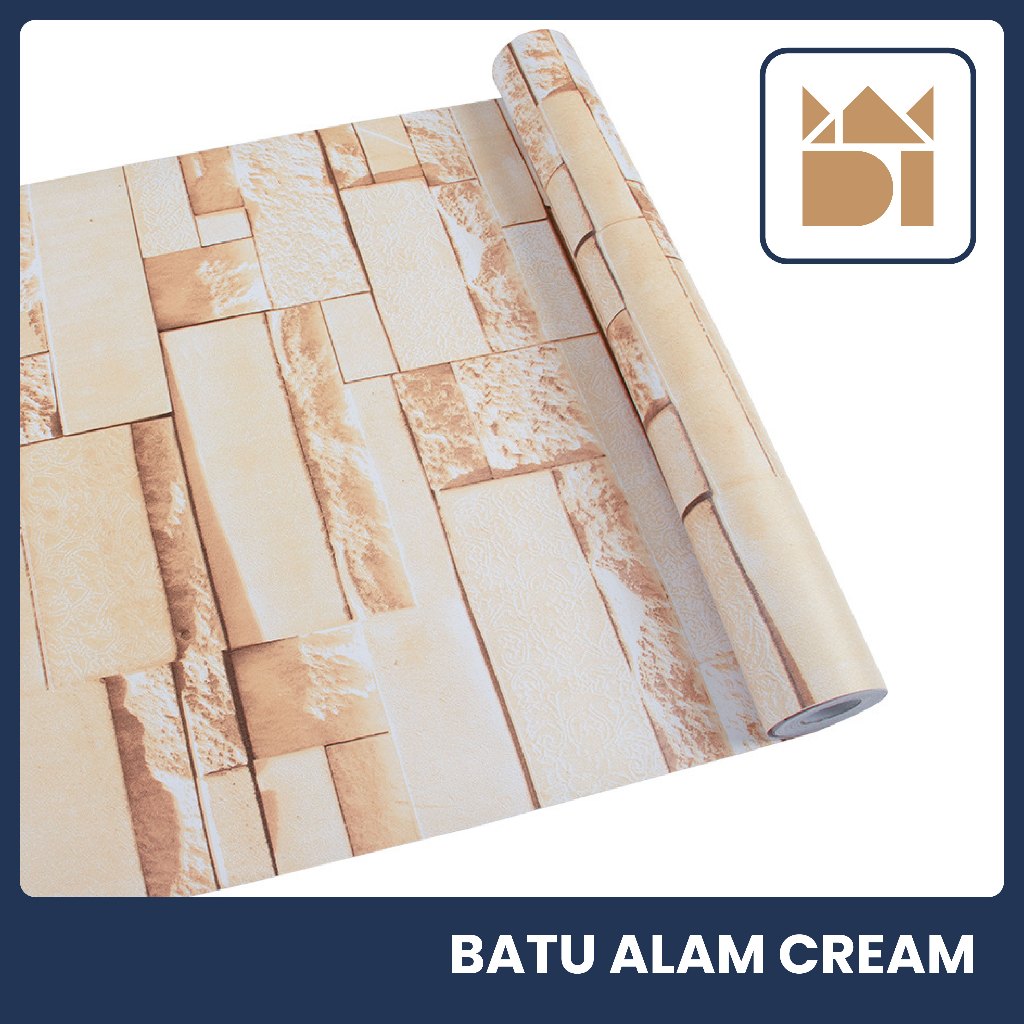 Jual Wallpaper Stiker Dinding Motif Batu Alam Cream Size 45 Cm X 8 m ...